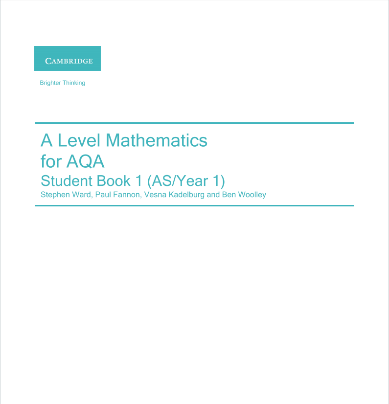 A-Level 牛津AQA考试局数学教材下载《A Level Mathematics for AQA Student Book 1 (AS ...