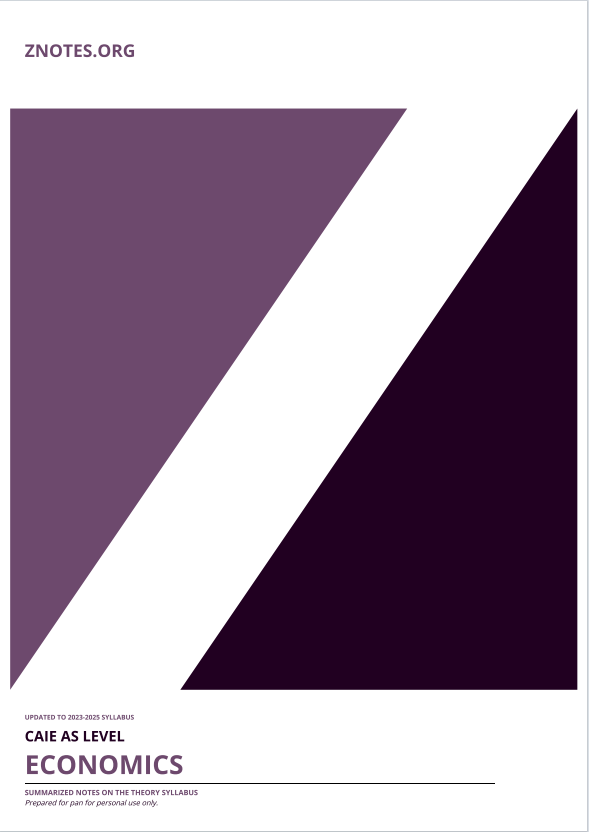 Alevel 剑桥CAIE考试局经济学学习笔记下载《ZNotes - CAIE AS Level Economics》