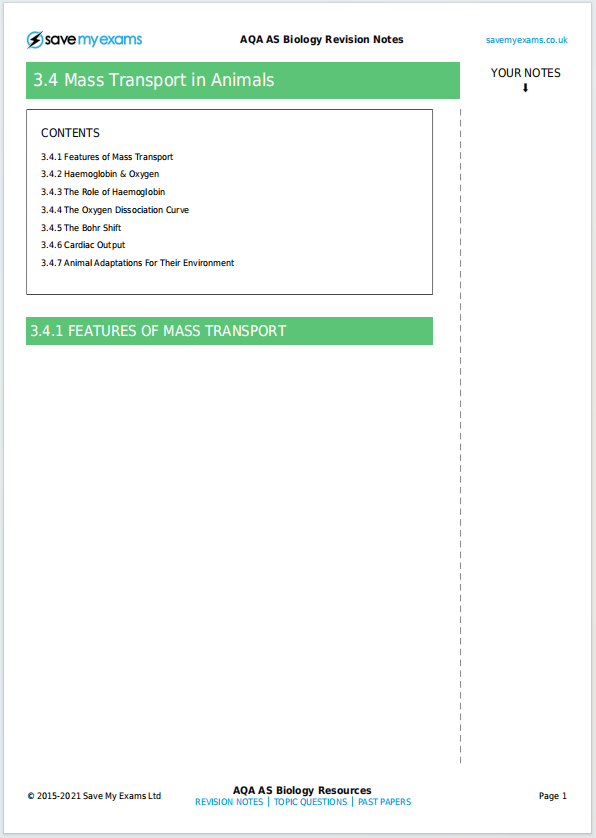 Alevel牛津考试局AQA生物课程As阶段学习资料下载《AQA As Biology Revision Notes Mass ...